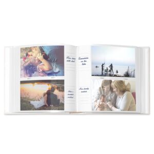 Maverton Slip-In Photo Album for kids - Engravable white cover with a photo frame - 100 pages to fill in with up to 200 images - Personalized album for Baptism - For Birthday - baby