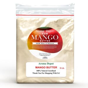 5 lbs raw mango butter unrefined 100% natural premium quality pure great for skin, body, hair care. dyi body butter, lotions, creams reduces fine lines, wrinkles, used for eczema psoriasis