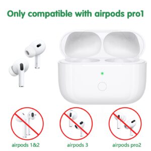 Wireless Charging Case for AirPods Pro, AirPod Pro Charger Case Replacement, Charging Case Compatible with Air Pods Pro Support Blue-Tooth Pairing Sync, 450mAh Built-in Battery, No Earbuds, White