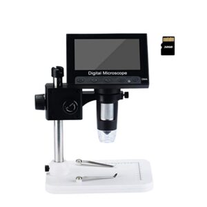 coin microscope,4.3" coin microscope, 4.3 inch lcd digital microscope 1000x, coin magnifier with 8 adjustable led lights, pc view, windows compatible, 32g tf card include (dm43)