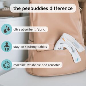 Peebuddies 3-Pack - Newborn Pee Shield - Absorbent, Easy-to-use Diaper Changing Cover for Baby Boys - Essential Baby Accessory for New Parents - Pee Teepee (Snowy Trees)