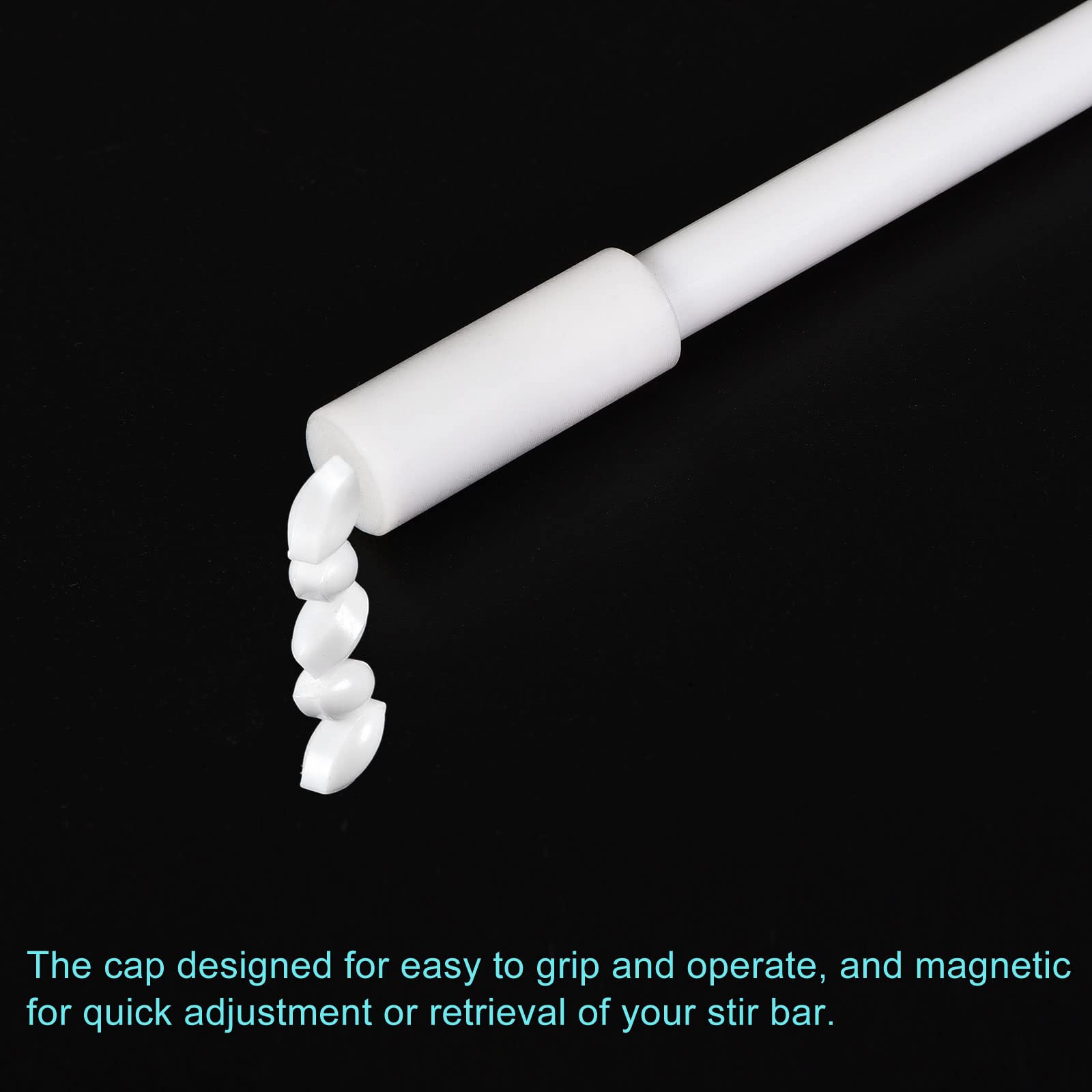 MECCANIXITY Magnetic Stir Bar Retriever 350mm(13.78 inch) Length Flexible PTFE Coating White