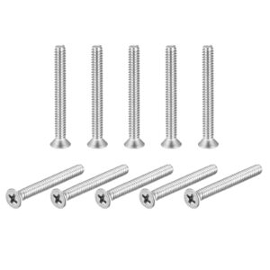 uxcell 10#-24x1-3/4" flat head machine screws phillips 304 stainless steel bolts 50pcs