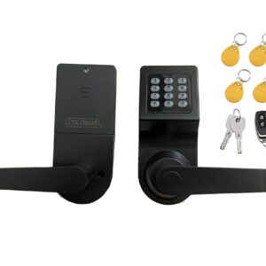 Colosus Electronic Trusted Digital Keyless Door Lock, Keypad – Smartcode Security, Grant & Control Access for Home, Office (Black - 4 Key Fobs)