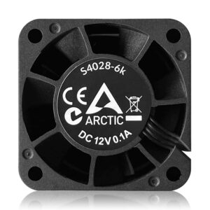 ARCTIC S4028-6K (5 Pack) - 40x40x28 mm Fan, 250-6000 RPM, PWM Regulated, 4-pin Connector, 12 V DC - Black