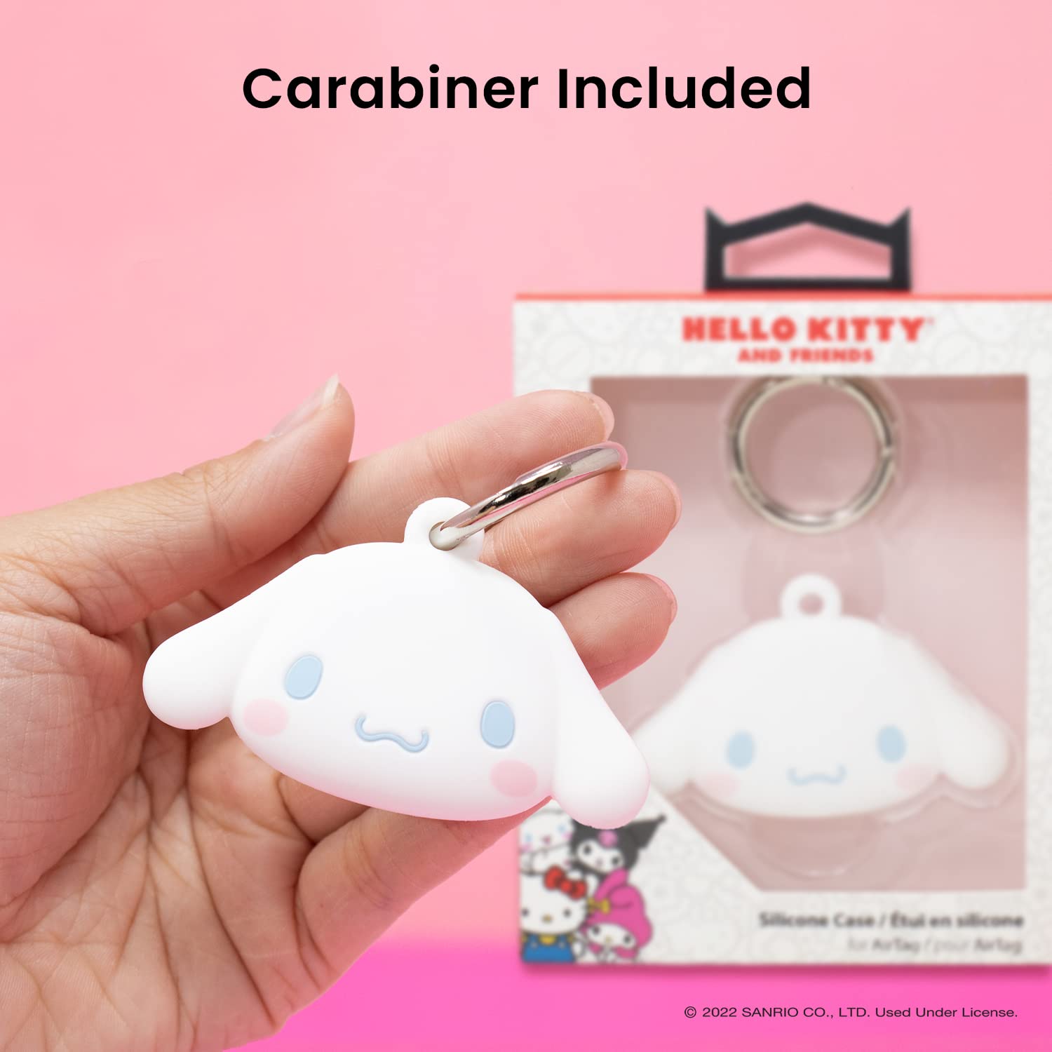 iFace Hello Kitty ♡ Pusheen Case Designed for Apple AirTag - Silicone Protective Air Tag Cover [Limited Edition] [Cute Character Case] [Carabiner Keychain Clip Included] [for Dog Collars, Keys, etc.]