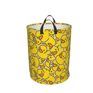 KiuLoam Rubber Ducky Cartoon 19.6 Inches Large Storage Basket Collapsible Organizer Bin Laundry Hamper for Nursery Clothes Toys