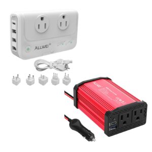 300w car power inverter with usb-c pd65w and 230w power voltage converter 220v to 110v