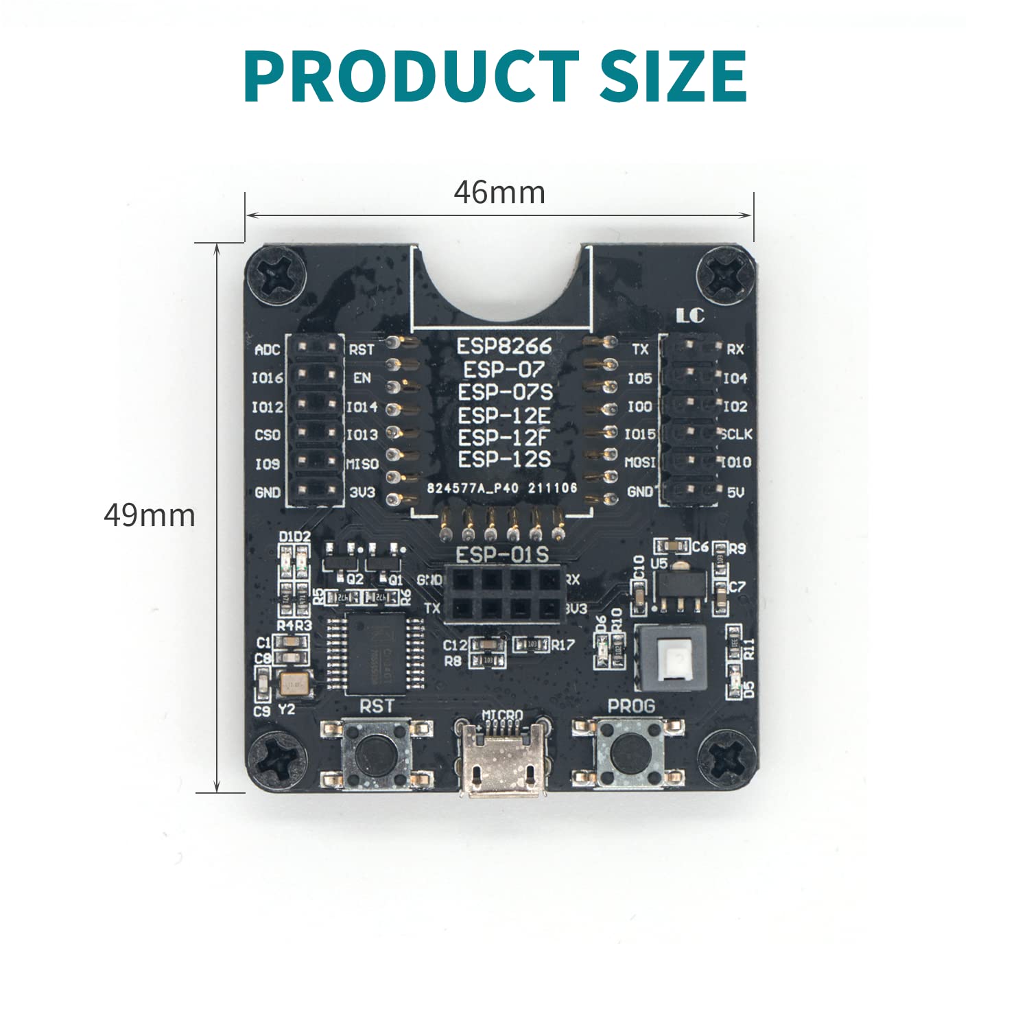 Sinkr ESP-8266 Development Board Test Burning Fixture Tool for ESP-01 01S 12E 12F 12S 18T(KIT A)