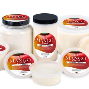 5 lbs Raw Mango Butter Unrefined 100% Natural Premium Quality Pure Great for Skin, Body, Hair Care. DYI Body Butter, Lotions, Creams Reduces Fine Lines, Wrinkles, used for eczema psoriasis