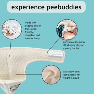 Peebuddies 3-Pack - Newborn Pee Shield - Absorbent, Easy-to-use Diaper Changing Cover for Baby Boys - Essential Baby Accessory for New Parents - Pee Teepee (Snowy Trees)