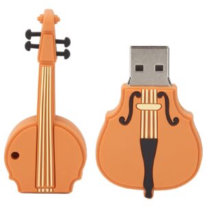 USB Flash Drive, Violin Shaped USB 2.0 Memory Stick Pen Drive Novelty Thumb Drive, Portable USB Drive Pendrive(16GB)