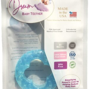 Dream Baby Teething Teether Toy Clean Quality Made USA Food Grade Silicone Soothe Babies Inflamed Gums BPA Free Pain Relief Non-Toxic, Includes 3 Items