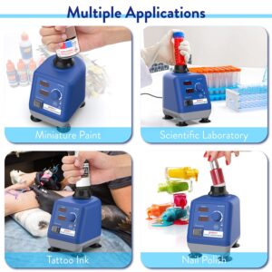 FOUR E'S SCIENTIFIC LED Digital Vortex Mixer Speed 0-3000rpm, Orbital Diameter 6mm,Touch,Timer and Continuous Modes,with Platform Pad for Test Tubes and Small Vessels