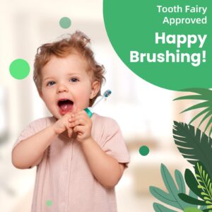 ZMRZ Kids Manual Toothbrush, Extra Soft Bristle Toddler Toothbrush with 10000 Bristles, Kids Travel Toothbrush Designed for Delicate Teeth & Gums for Children 2-7 Years (Green)