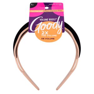 goody volume boost headband for fine hair - 1 count, blonde - ouchless pain-free hair accessories for women, men, boys, & girls - perfect for long lasting braids, ponytails & more