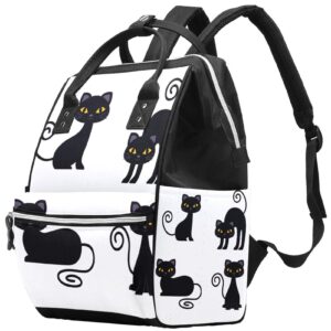 cute cartoon black cat print diaper bag backpack baby nappy changing bags multi function large capacity travel bag