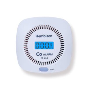 carbon monoxide detectors - hembisen co alarm detector monitor battery operated with digital display for house kitchen restaurant hotel office