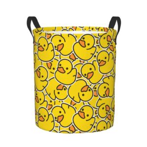 kiuloam rubber ducky cartoon 19.6 inches large storage basket collapsible organizer bin laundry hamper for nursery clothes toys