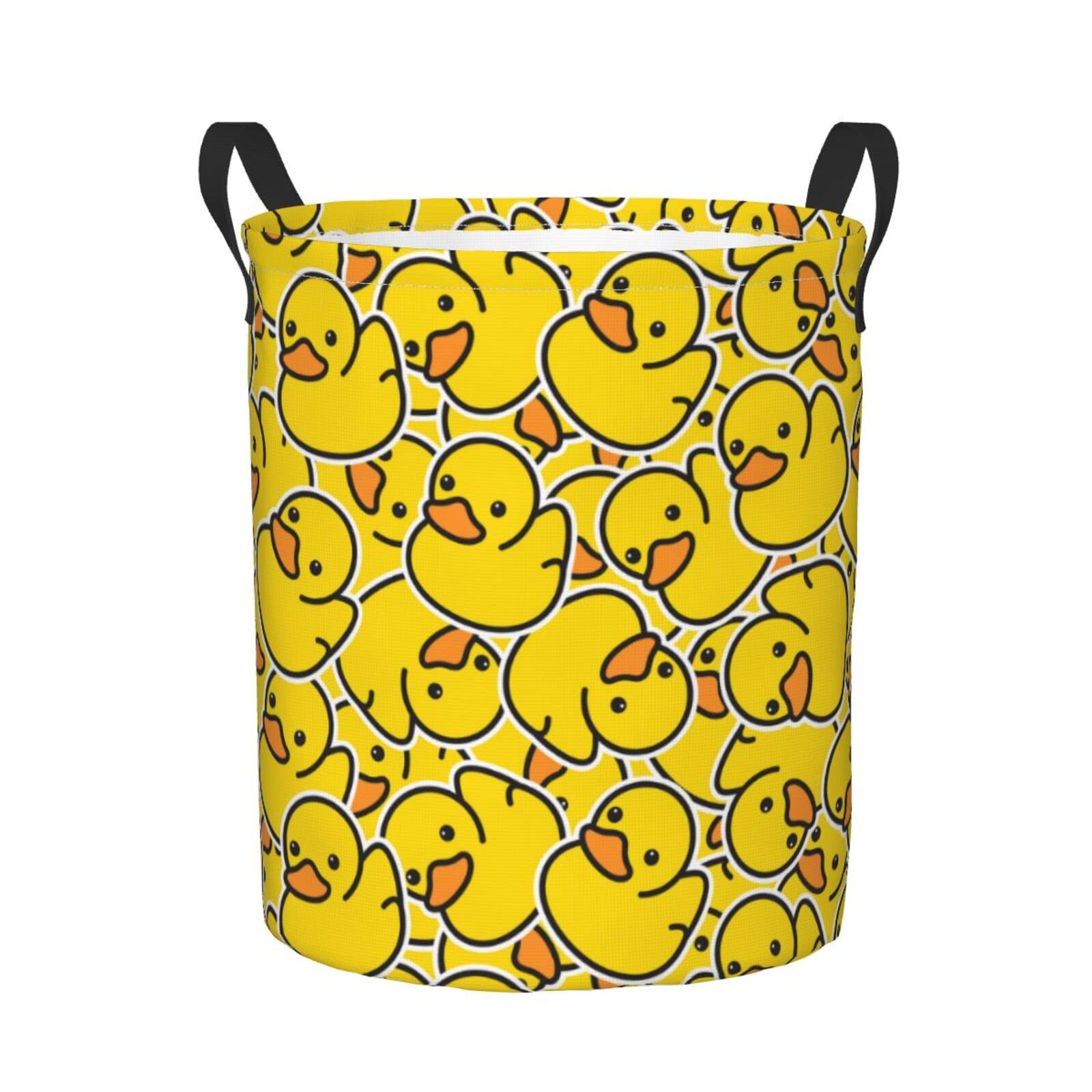 KiuLoam Rubber Ducky Cartoon 19.6 Inches Large Storage Basket Collapsible Organizer Bin Laundry Hamper for Nursery Clothes Toys