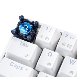 oceankey artisan keycaps for decoration and gaming, handmade resin keycaps blue libra resin keycaps for switch gaming, cherry mx mechanical keyboards (blue)