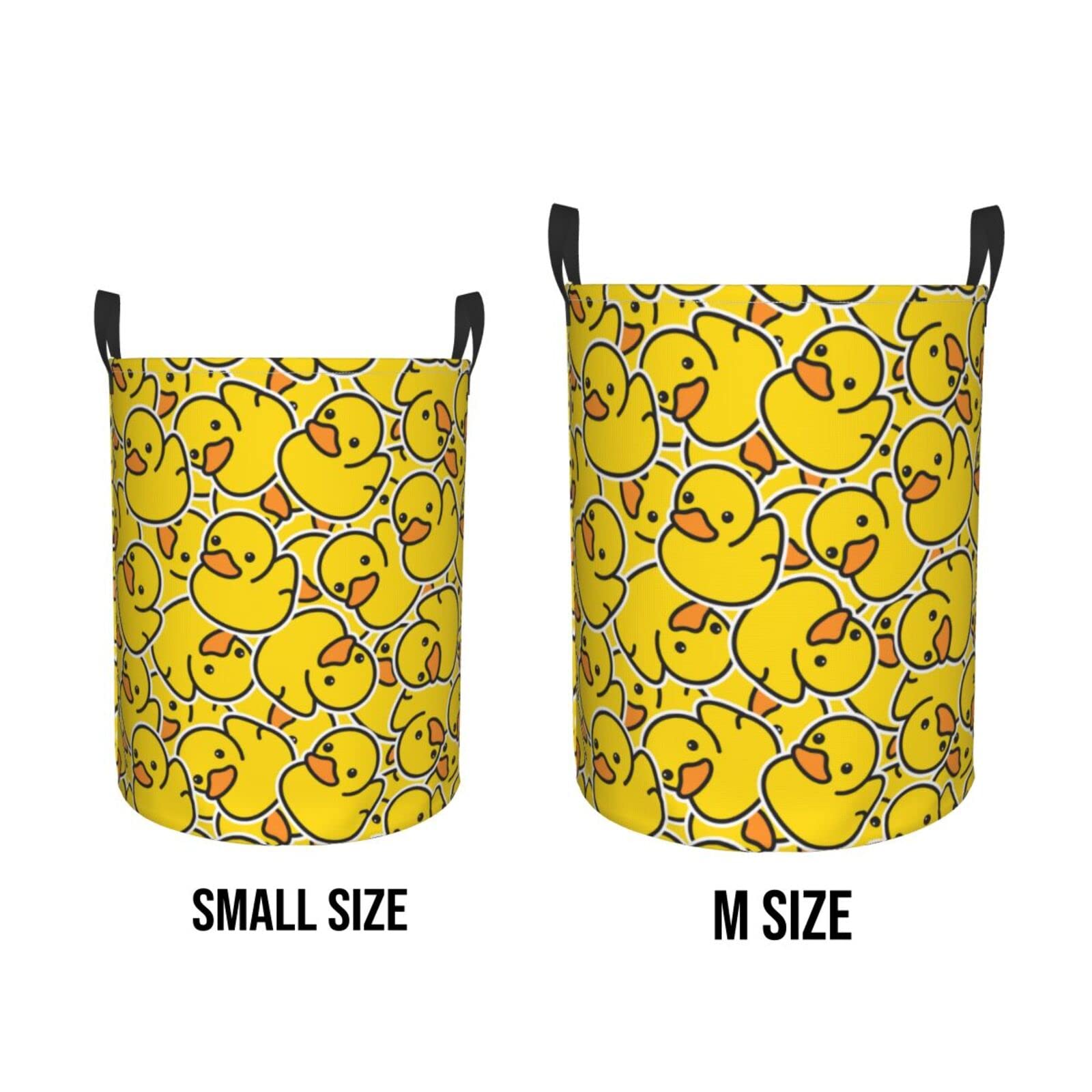 KiuLoam Rubber Ducky Cartoon 19.6 Inches Large Storage Basket Collapsible Organizer Bin Laundry Hamper for Nursery Clothes Toys