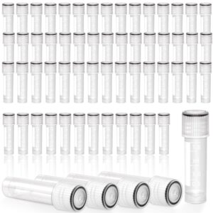 fyess 50pcs 2ml plastic cryovial cryogenic vial tube cryo tubes with screw caps