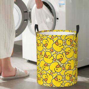 KiuLoam Rubber Ducky Cartoon 19.6 Inches Large Storage Basket Collapsible Organizer Bin Laundry Hamper for Nursery Clothes Toys