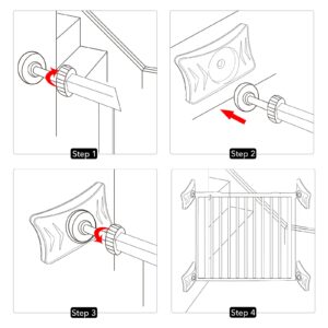 Baby Gate Wall Protector 4 Pack Dog Gates Wall Cups Protect Walls & Doorways from Pet for Child Pressure Mounted Stair Safety Gate- Fit All Safety Gate