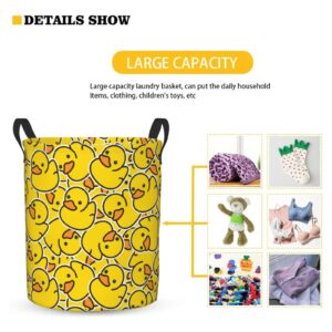 KiuLoam Rubber Ducky Cartoon 19.6 Inches Large Storage Basket Collapsible Organizer Bin Laundry Hamper for Nursery Clothes Toys