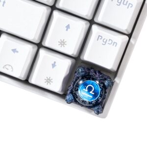 OceanKey Artisan Keycaps for Decoration and Gaming, Handmade Resin Keycaps Blue Libra Resin Keycaps for Switch Gaming, Cherry MX Mechanical Keyboards (Blue)