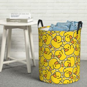 KiuLoam Rubber Ducky Cartoon 19.6 Inches Large Storage Basket Collapsible Organizer Bin Laundry Hamper for Nursery Clothes Toys