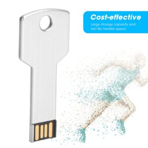 USB Flash Drive, Aluminum Alloy Key Shaped USB 2.0 Memory Stick Pen Drive Silver Thumb Drive, Portable USB Drive(8GB)