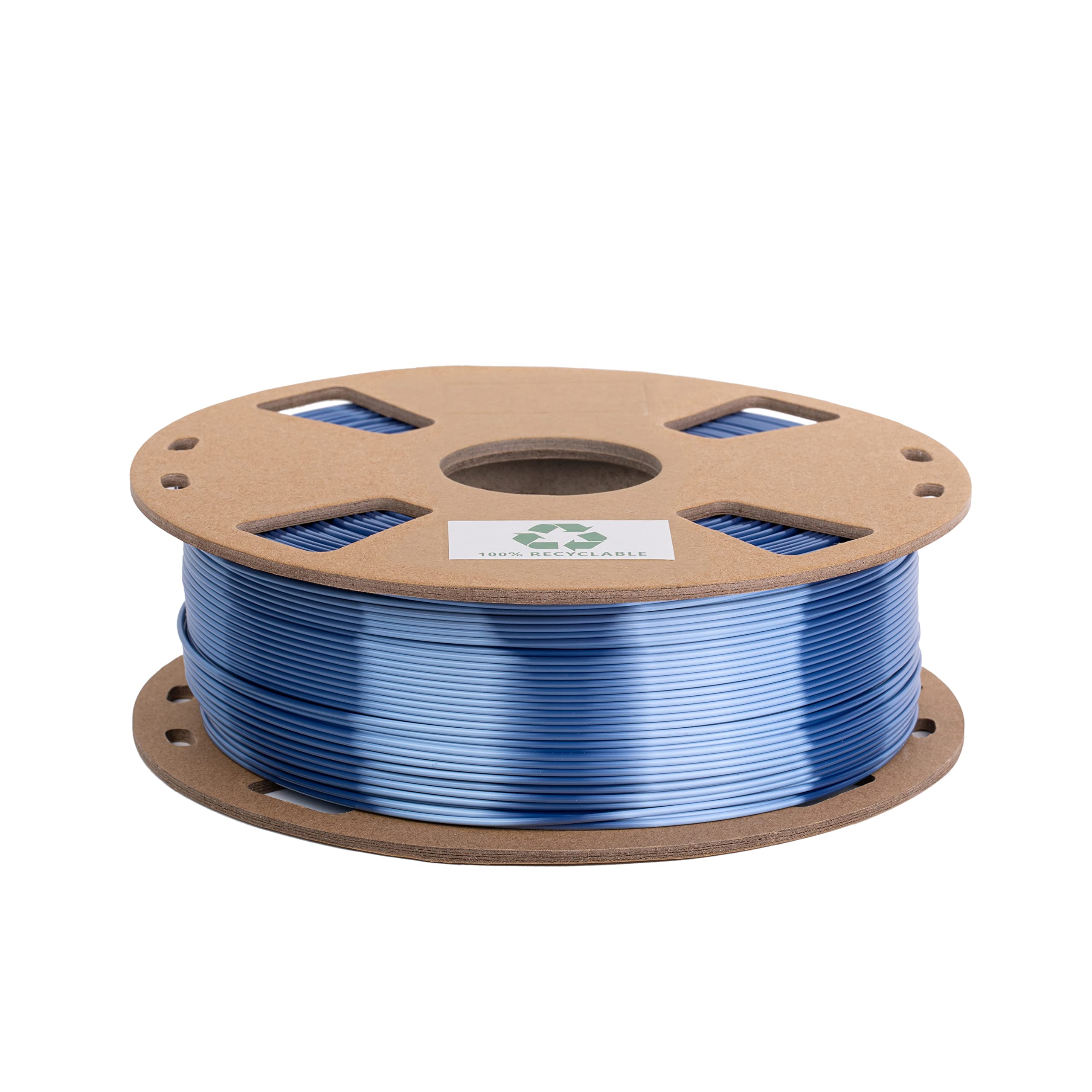 KYUUBI Silk Silver Blue 3D Printer Filament PLA 1.75 mm 1 KG (2.2 LBS) Shine Silky Shiny Silver Blue PLA