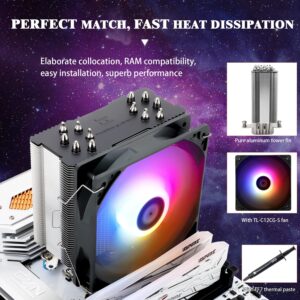 Thermalright Burst Assassin 120 ARGB CPU Air Cooler,6 Heat Pipes,TL-C12CG-S PWM Quiet Fan CPU Cooler,for AMD AM4 AM5/Intel 1700/1150/1151/1200