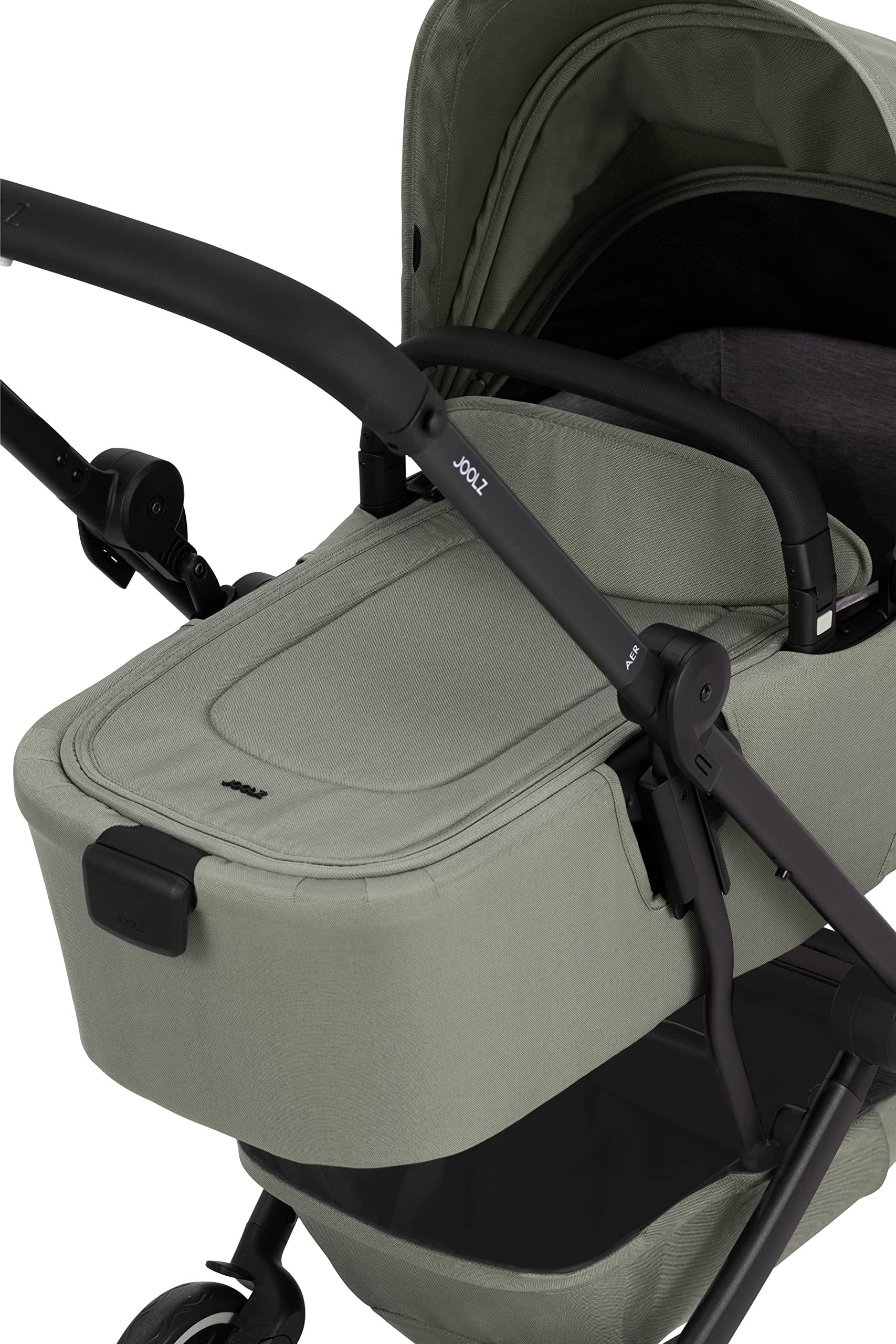 Joolz AER - Carrycot - Accessory for Stroller - Optimal Comfort - Unique Fold with Chassis - Spacious Bassinet - Expanded Sunhood - Water Repellent - Sage Green