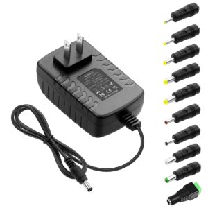 alitove 12v 2a power supply adapter dc 12 volt 24w 2000ma 1.8a 1.5a 1.2a 1a power converter transformer with 5.5x2.5 5.5x2.1 5.5x3.0 5.5x1.7 4.8x1.7 4.0x1.7 3.5x1.35 3.0x1.1 2.5x0.7 6.3x3.0 10 tips