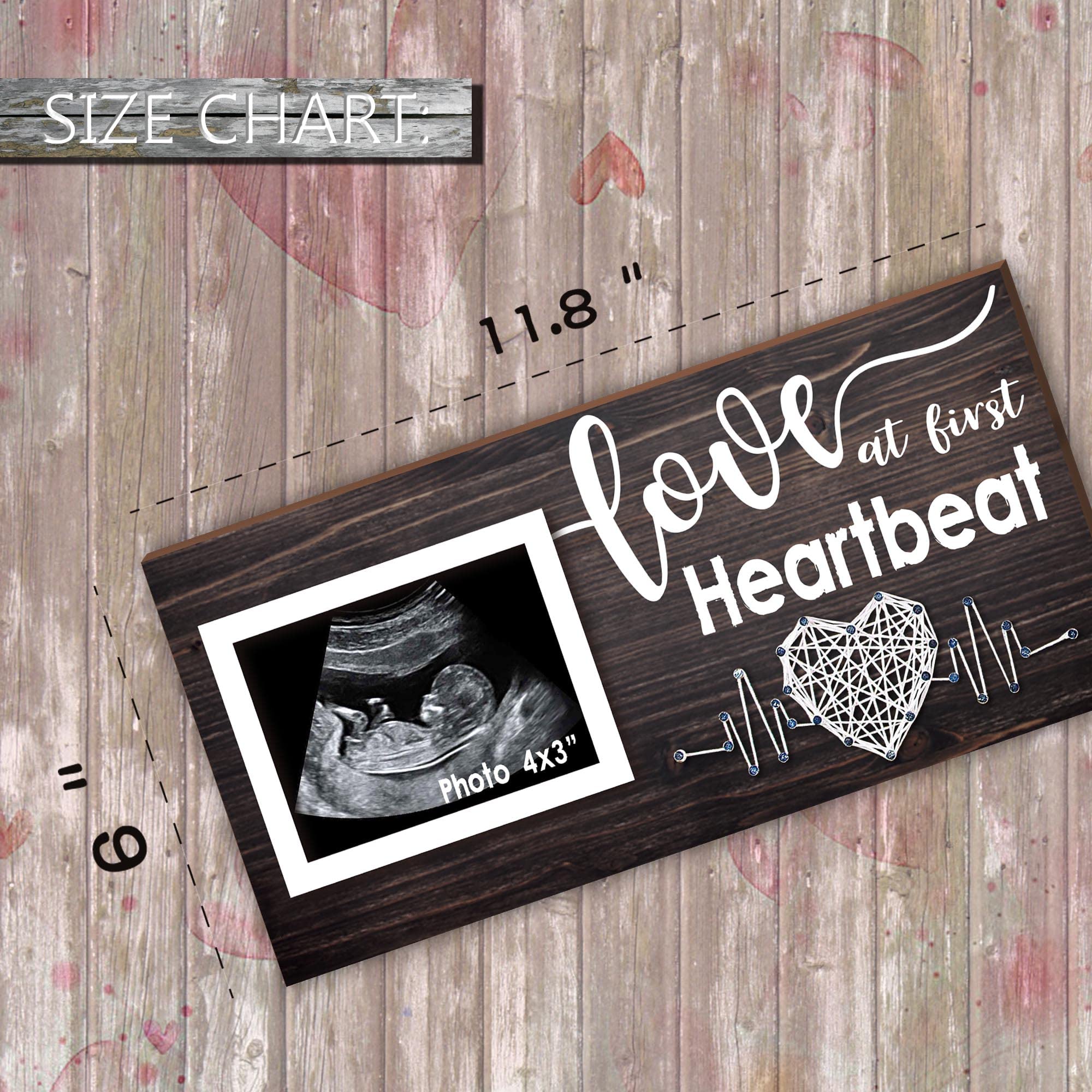 Yudarte New Mom Gifts - Pregnancy Announcements Baby Ultrasound Picture Frame - Love at First Heartbeat Sonogram Photo Frame 4x3 Inches - Baby Nursery Decor for First Time Parents