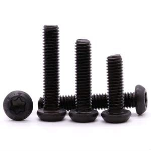 M6-1.0 x 35mm Button Head Torx Drive Machine Screws Bolts, Black Oxide Finish, 10.9 Grade Alloy Steel, Full Thread Coverage UNC, Pack of 30