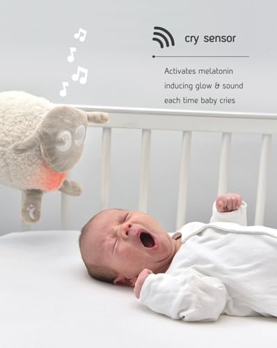 Sweet Dreamers, Ewan Deluxe with Shush, Beige | Baby & Toddler White Noise Sound Machine | Cry Activated Sensor & Nightlight | 5 Soothing Pink Noise Sounds | Auto-Off Timer | Lightweight & Portable