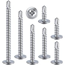 Wensilon（300pcs）#8×3/4”for Sheet Metal Self-Tapping Screws 410 Stainless Steel Truss Head High-Strength Quick Tapping Screws