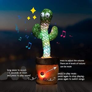 FATIRO Dancing Cactus Toys, [Upgraded] Talking Cactus Toy, Can Twist Body Imitate Speech Sing English Songs Repeat What You Say, Dancing Cactus Toy with Lighting, Funny Creative Kids Toy