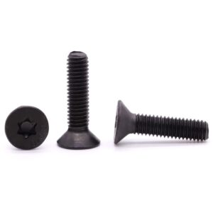 M6-1.0 x 30mm Flat Countersunk Head Torx Security Machine Screws Bolts, Black Oxide Finish, 10.9 Grade Alloy Steel, Full Thread, Pack of 30