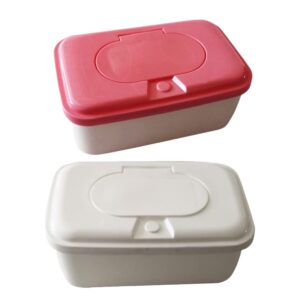 baby wipes dispenser portable refillable: 2pcs toddler wipe holder baby wipes container reusable wipes case baby travel box random color