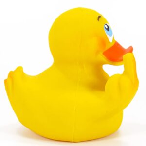 The Expressive Finger Rubber Duck Bath Toy by Lanco | Squeaker | All Natural, Biodegradable, Organic | Collect Them All