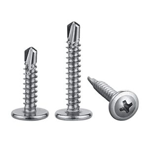 Wensilon（300pcs）#8×3/4”for Sheet Metal Self-Tapping Screws 410 Stainless Steel Truss Head High-Strength Quick Tapping Screws