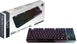 msi vigor gk50 low profile tkl jp usb gaming keyboard numeric keypadless kb595 black