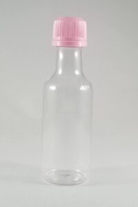 (12) mini liquor bottles 50ml mini empty plastic alcohol shot bottles (baby pink)