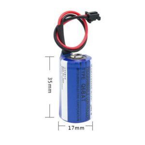 BAOBUTE 2PCS 1800mAh CR17335SE-R 3V Q6BAT PLC Lithium Battery for QNS System Q6BAT Q25PRHCPU Q170HBATC with Plug