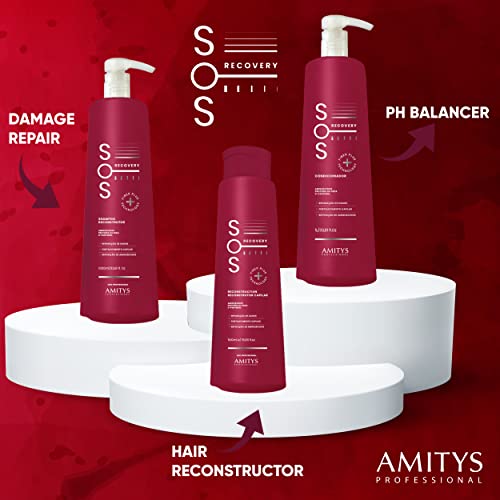 Amitys SOS Recovery Shampoo 300ml, Amino Acid, Silk protein D-Panthenol, Protects Damaged Hair Fiber Repair, Capillary Strengthening